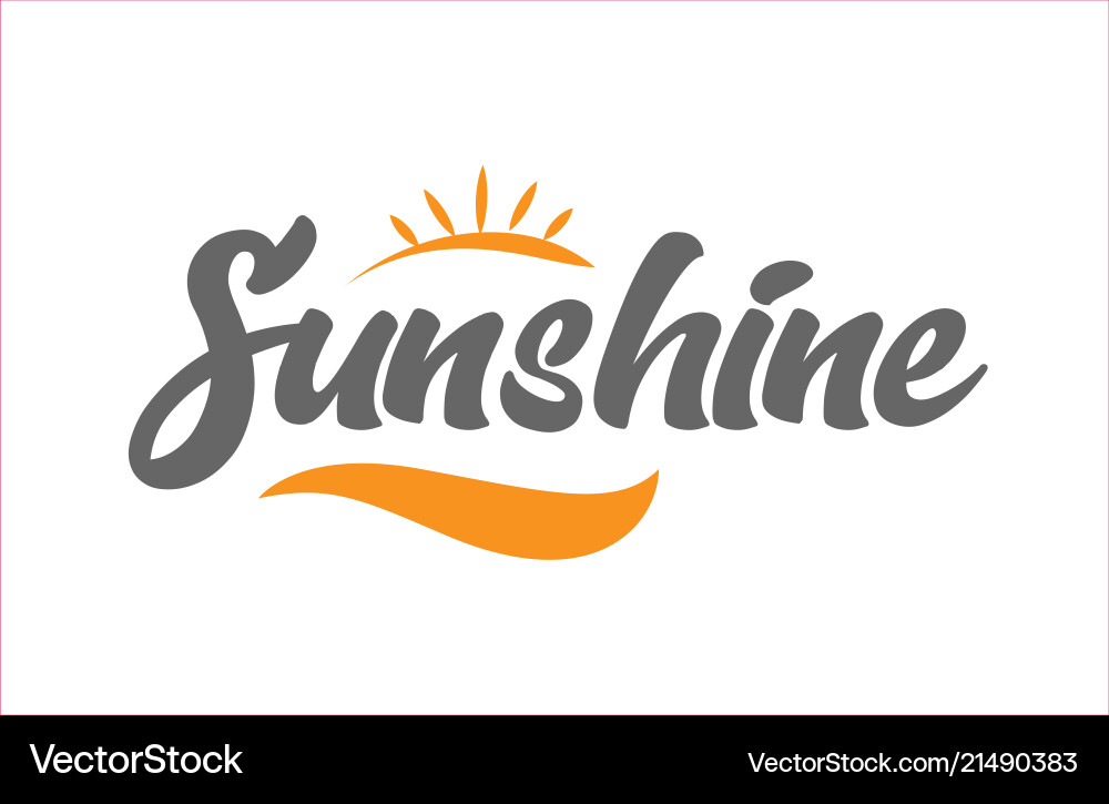 Sunshine black hand writing word text typography Vector Image