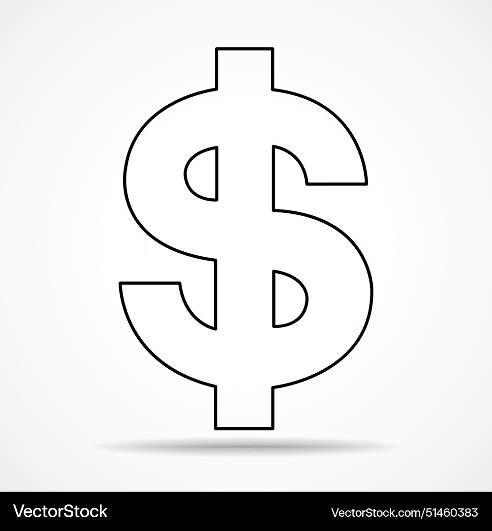 Symbol Dollar Usd Currency Symbol Royalty Free Vector Image