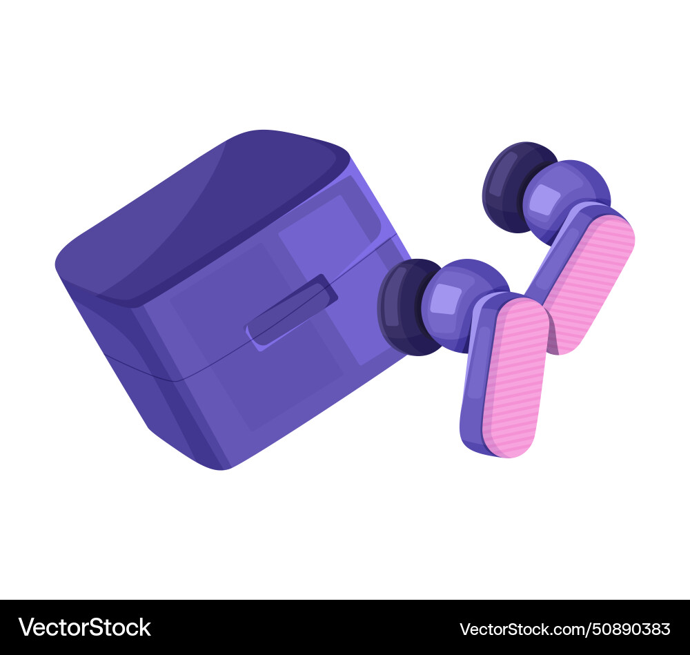 Wireless earbuds with charging case Royalty Free Vector