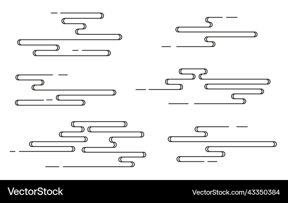 Asian chinese clouds set traditional oriental Vector Image