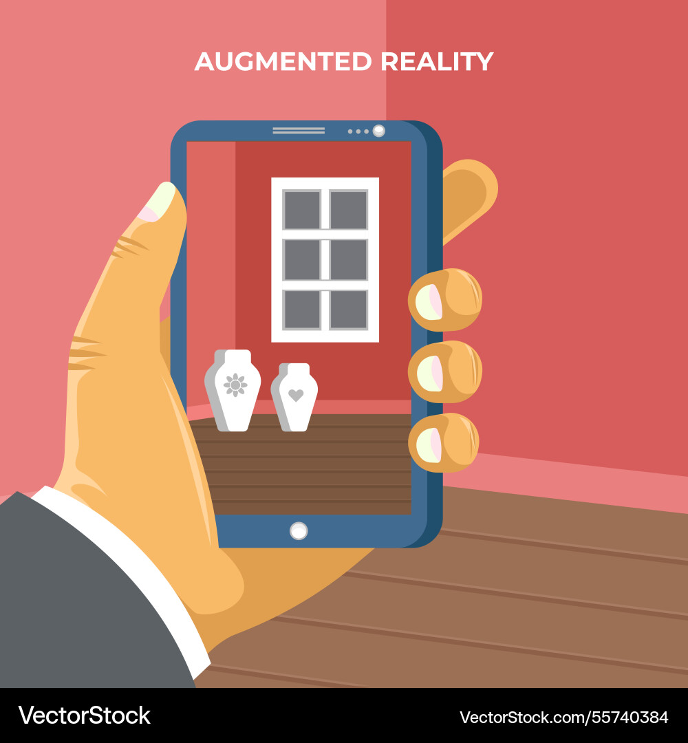 Augmented reality background in flat style Vector Image