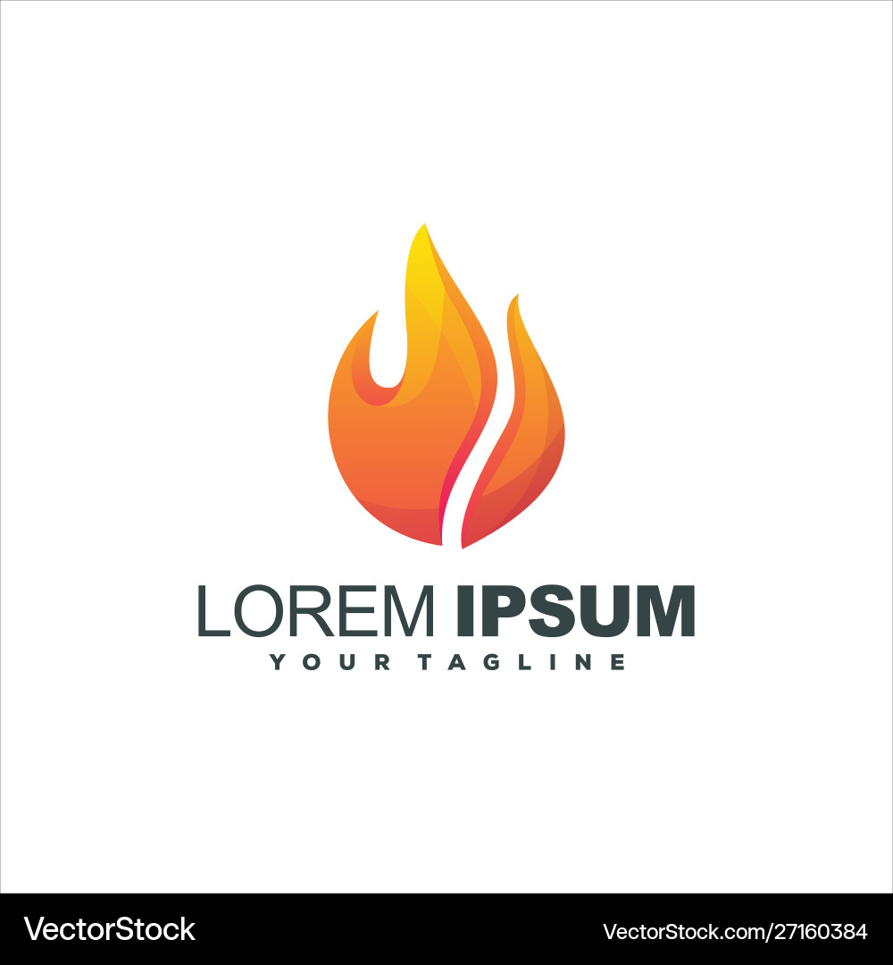 Awesome flame gradient logo design Royalty Free Vector Image