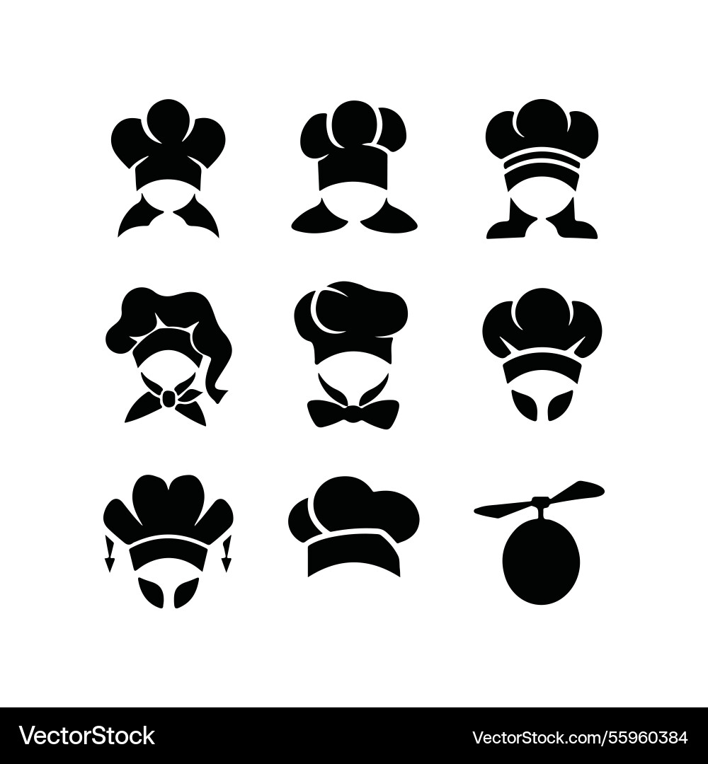 Chef head icon on black button with white rollover