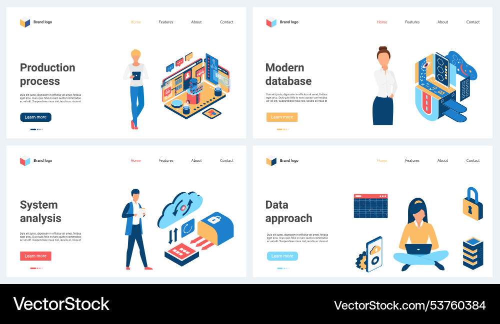 Data approach and analysis of modern database Vector Image