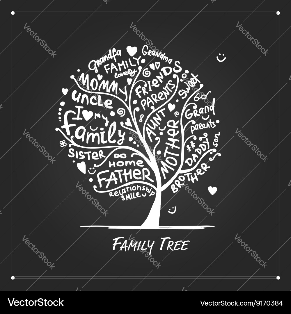 Family tree sketch for your design Royalty Free Vector Image