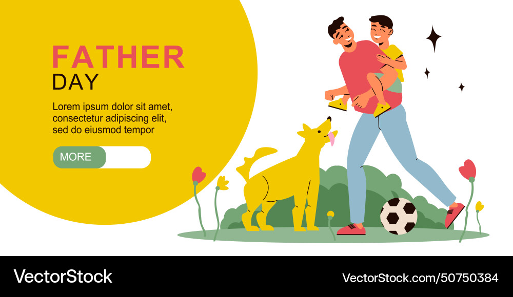 Father day horizontal banner Royalty Free Vector Image