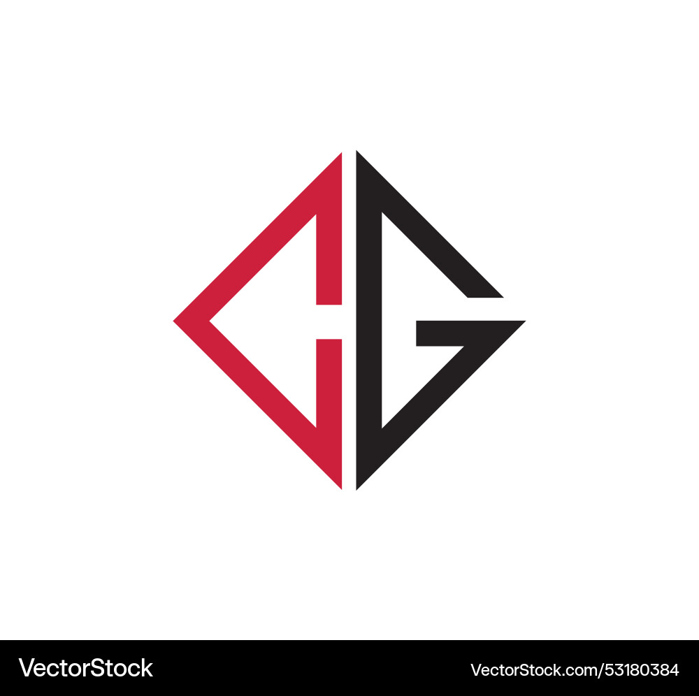 Initial cg letter logo design Royalty Free Vector Image