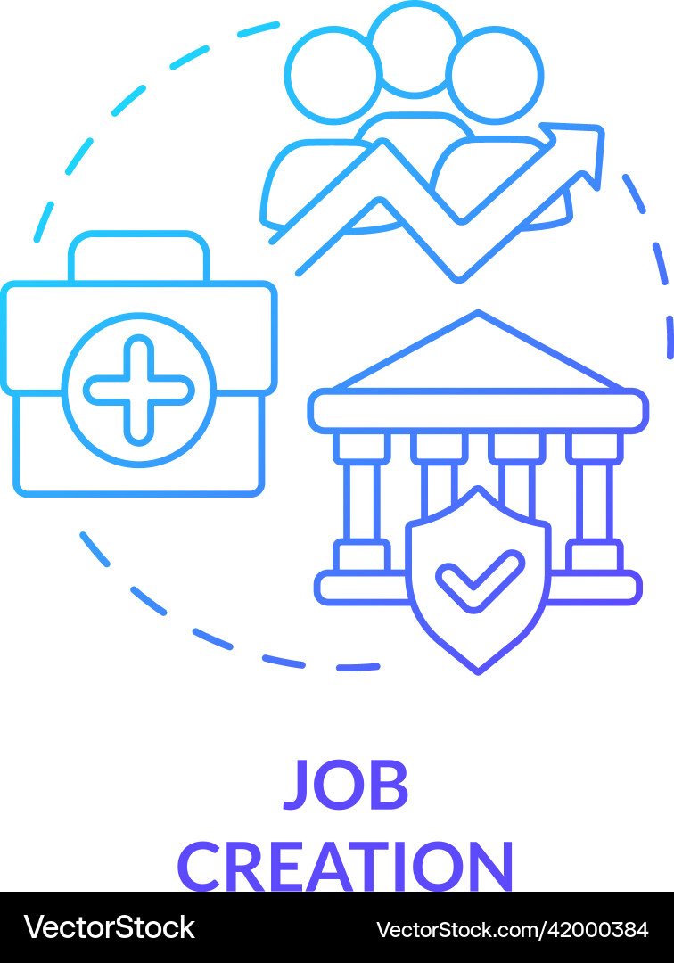 Job creation blue gradient concept icon Royalty Free Vector