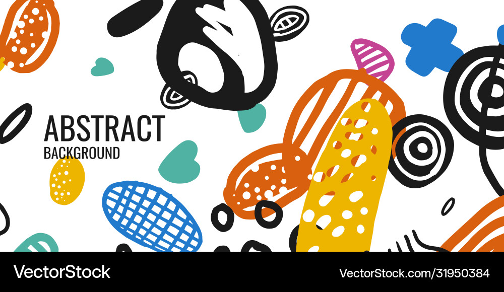 Modern poster different shapes in doodle style Vector Image