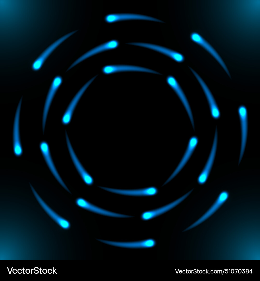 Neon light effects frame circle eps10 Royalty Free Vector