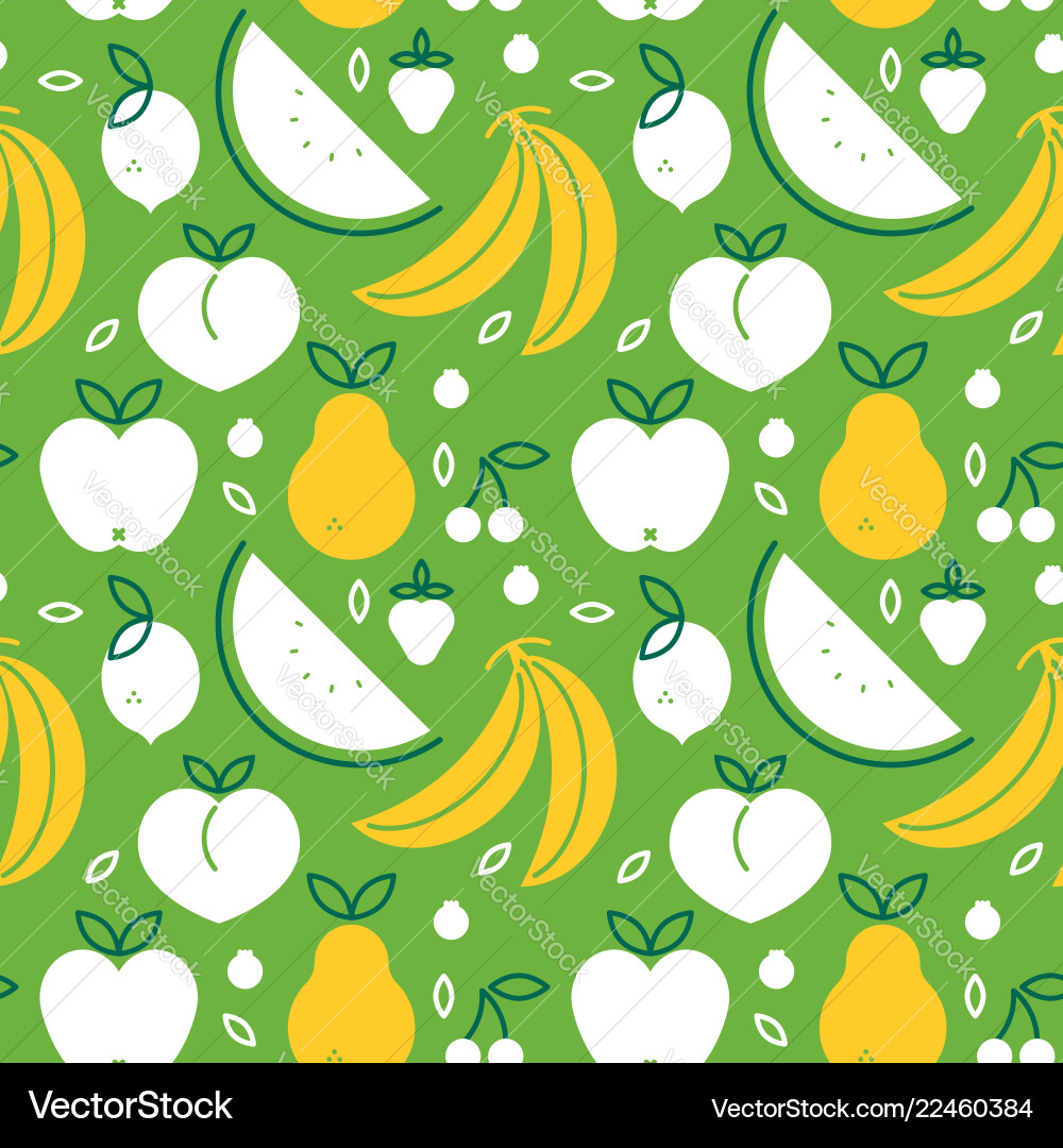 Organic fruit food seamless pattern icons Vector Image