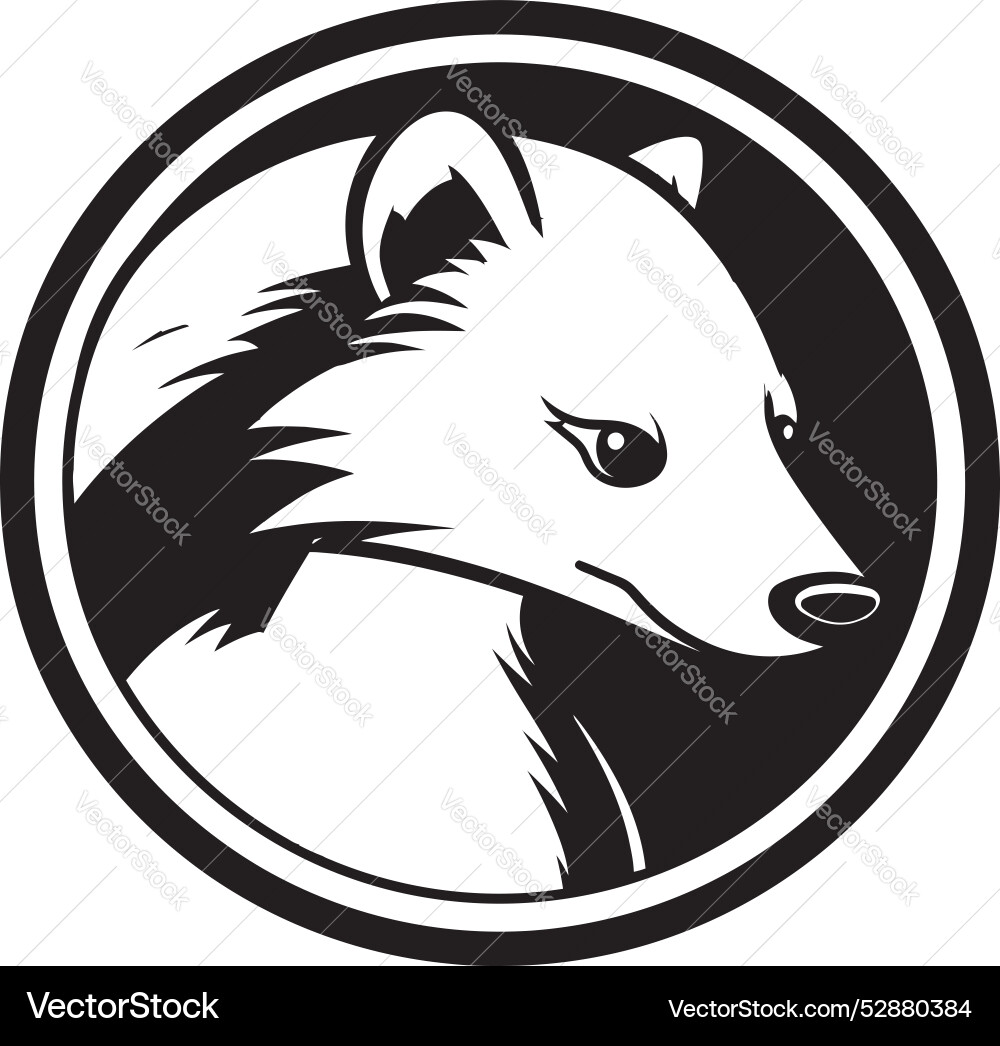 Sculpted scented skunk elegance in black stylish Vector Image