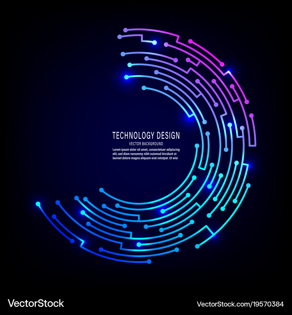 Technology circuit board circle background Vector Image
