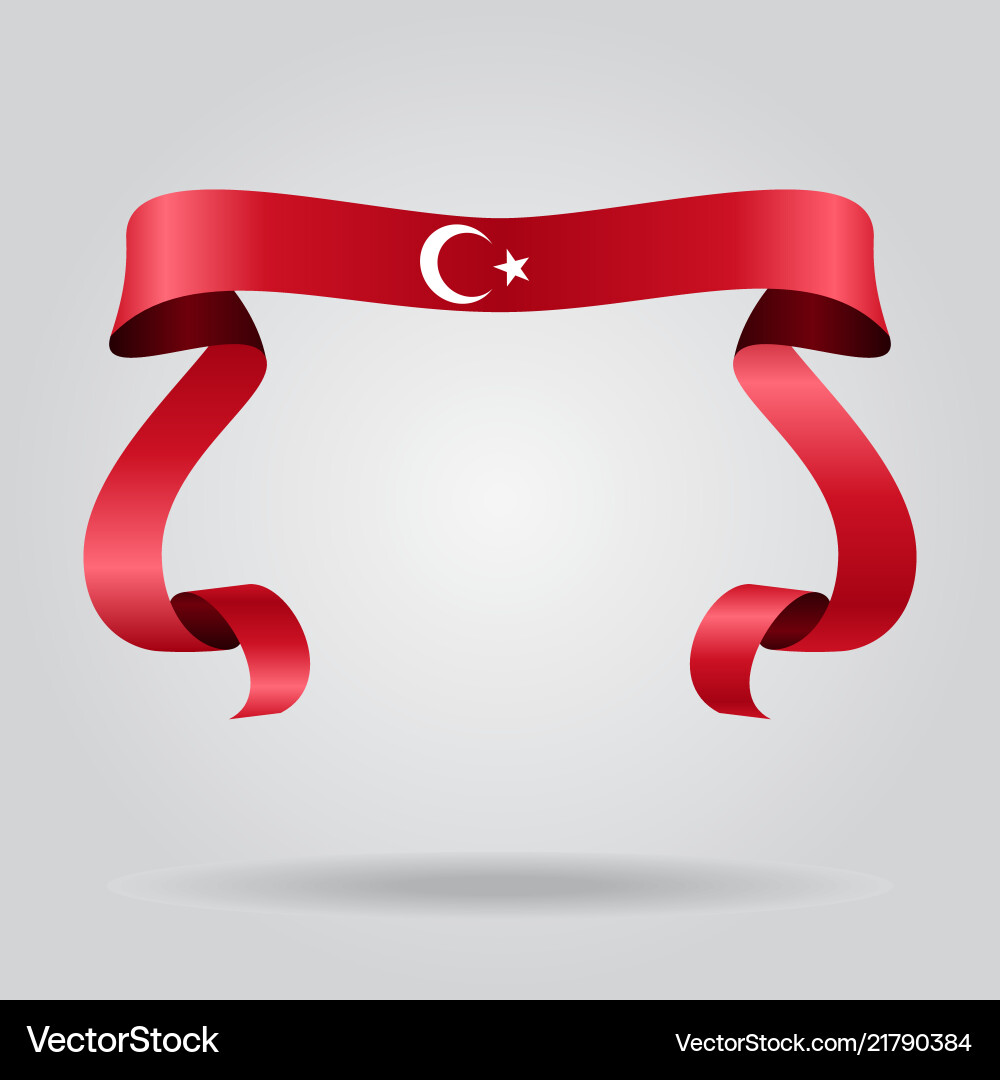 Turkish Flag Wavy Ribbon Royalty Free Vector Image