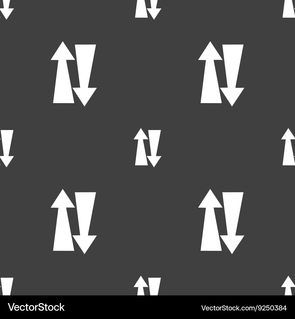 Two way traffic icon sign seamless pattern Vector Image