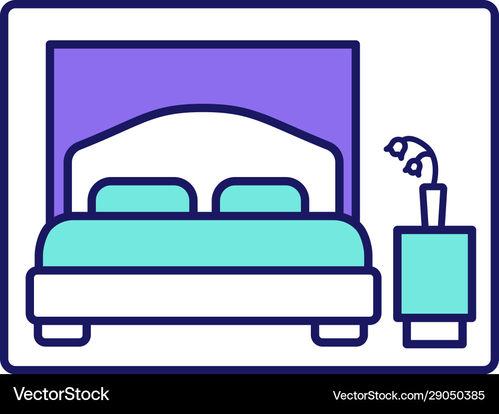 Bedroom color icon Royalty Free Vector Image - VectorStock
