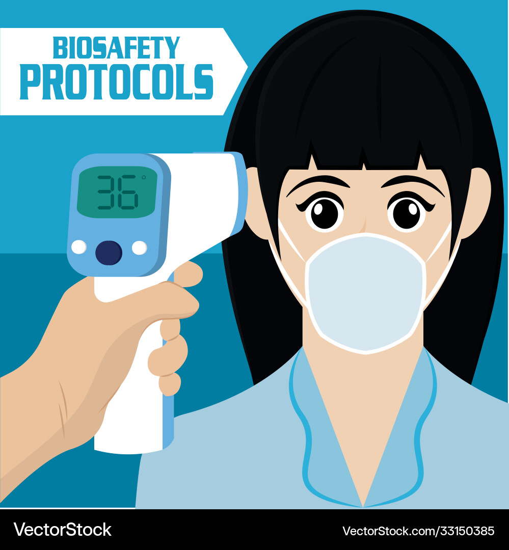 Biosafety protocols poster Royalty Free Vector Image
