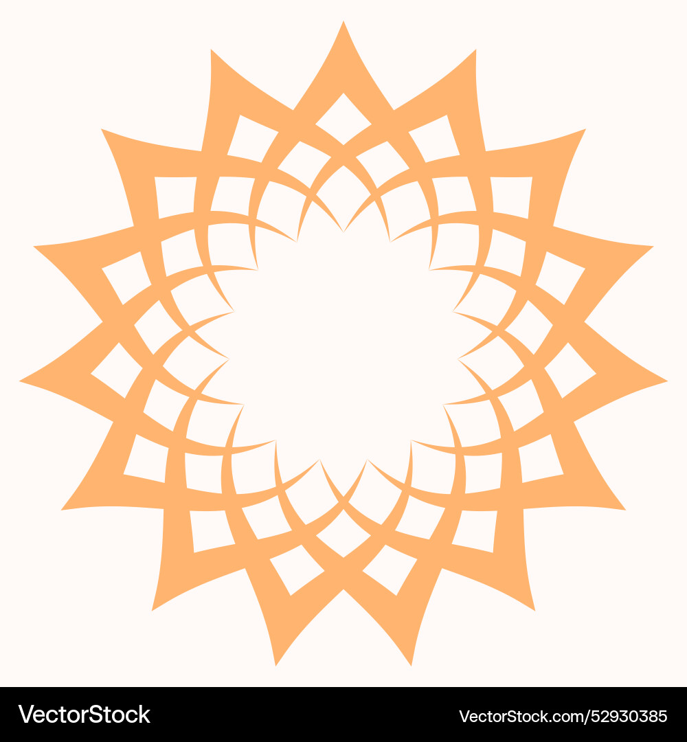 Decorative symmetry round diamond pattern in hand Vector Image