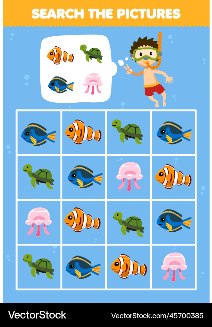 Education game for children help cute cartoon Vector Image