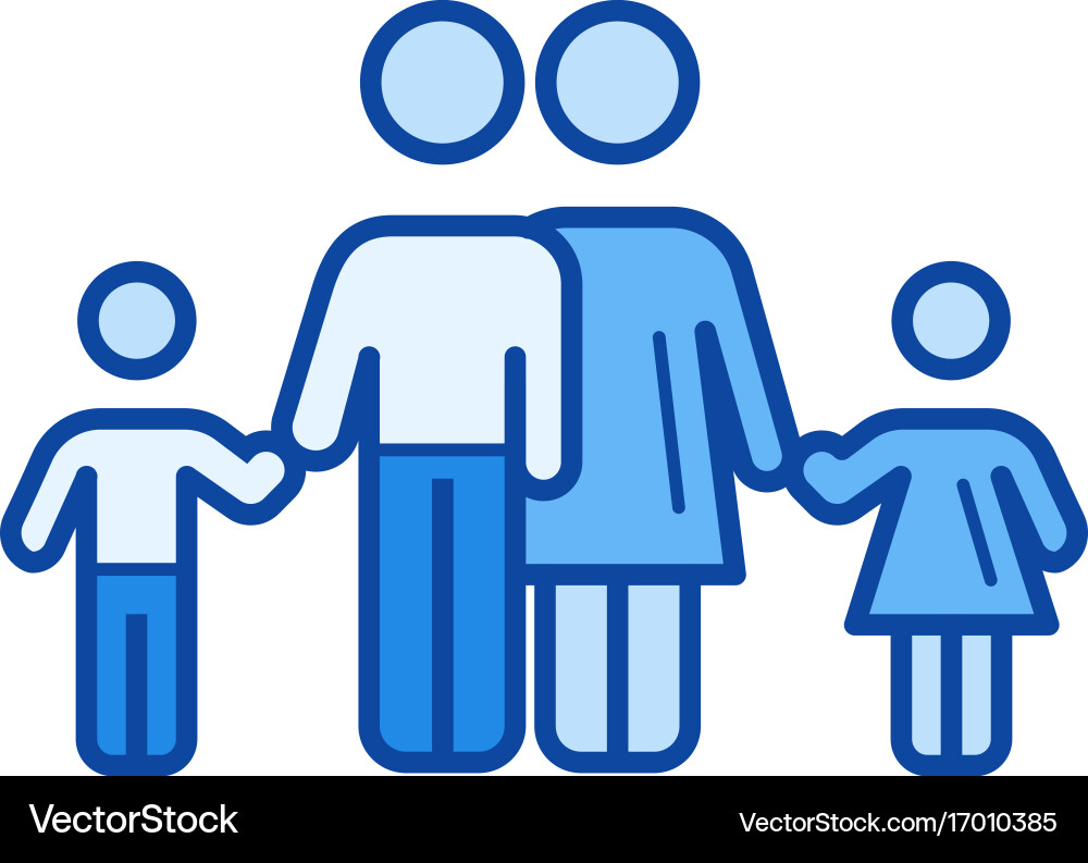 Family relationship line icon Royalty Free Vector Image