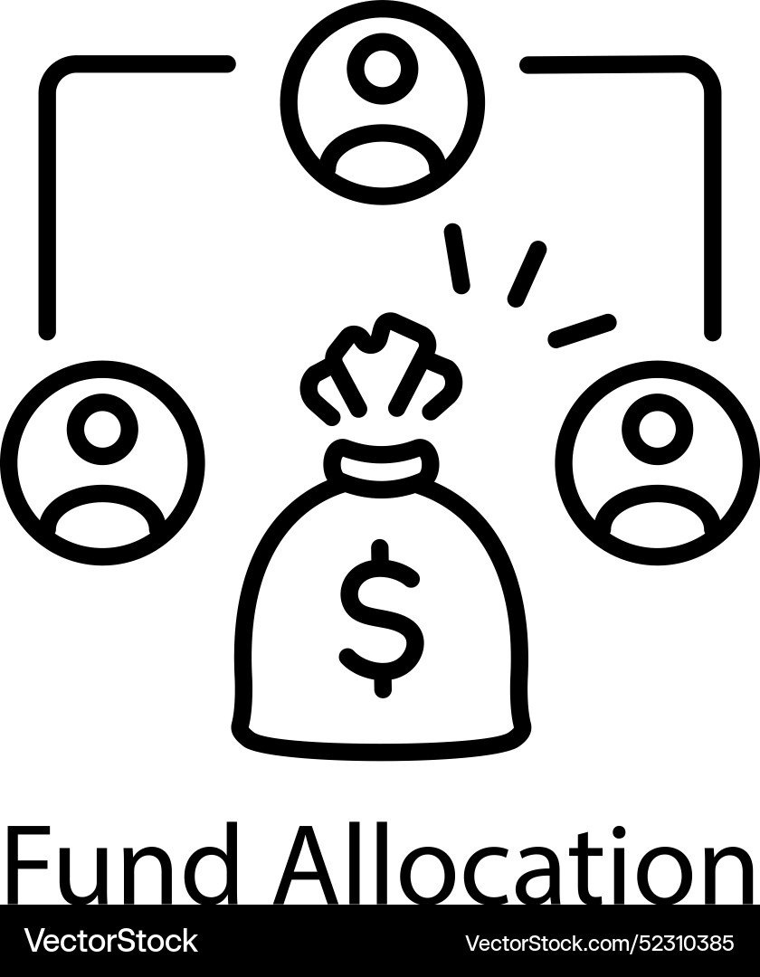 Fund allocation Royalty Free Vector Image - VectorStock