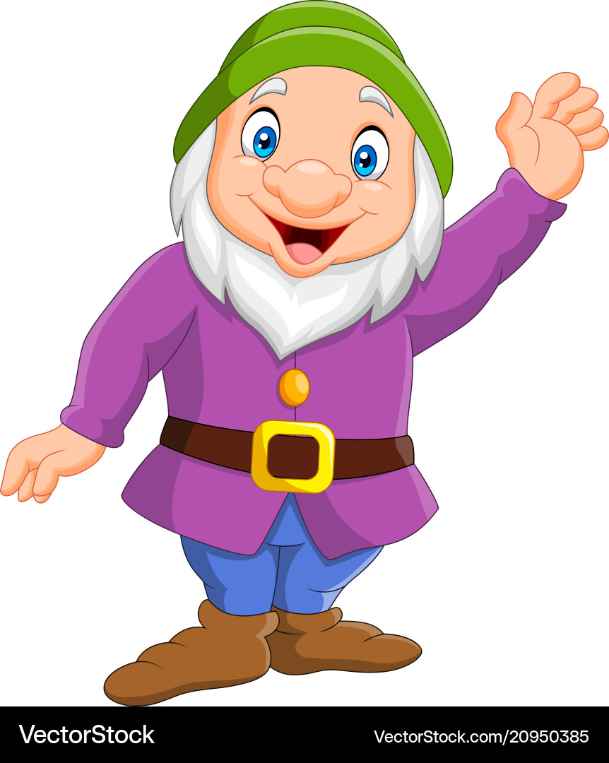 Happy cartoon dwarf Royalty Free Vector Image - VectorStock