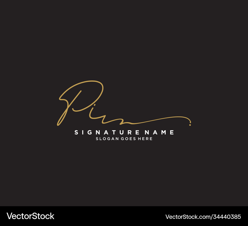 Letter pi signature logo template Royalty Free Vector Image