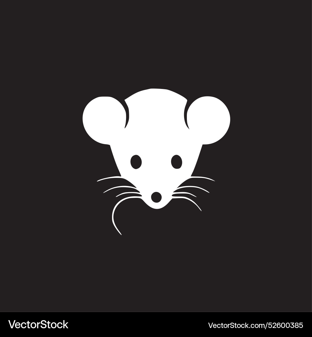Mouse - black and white Royalty Free Vector Image