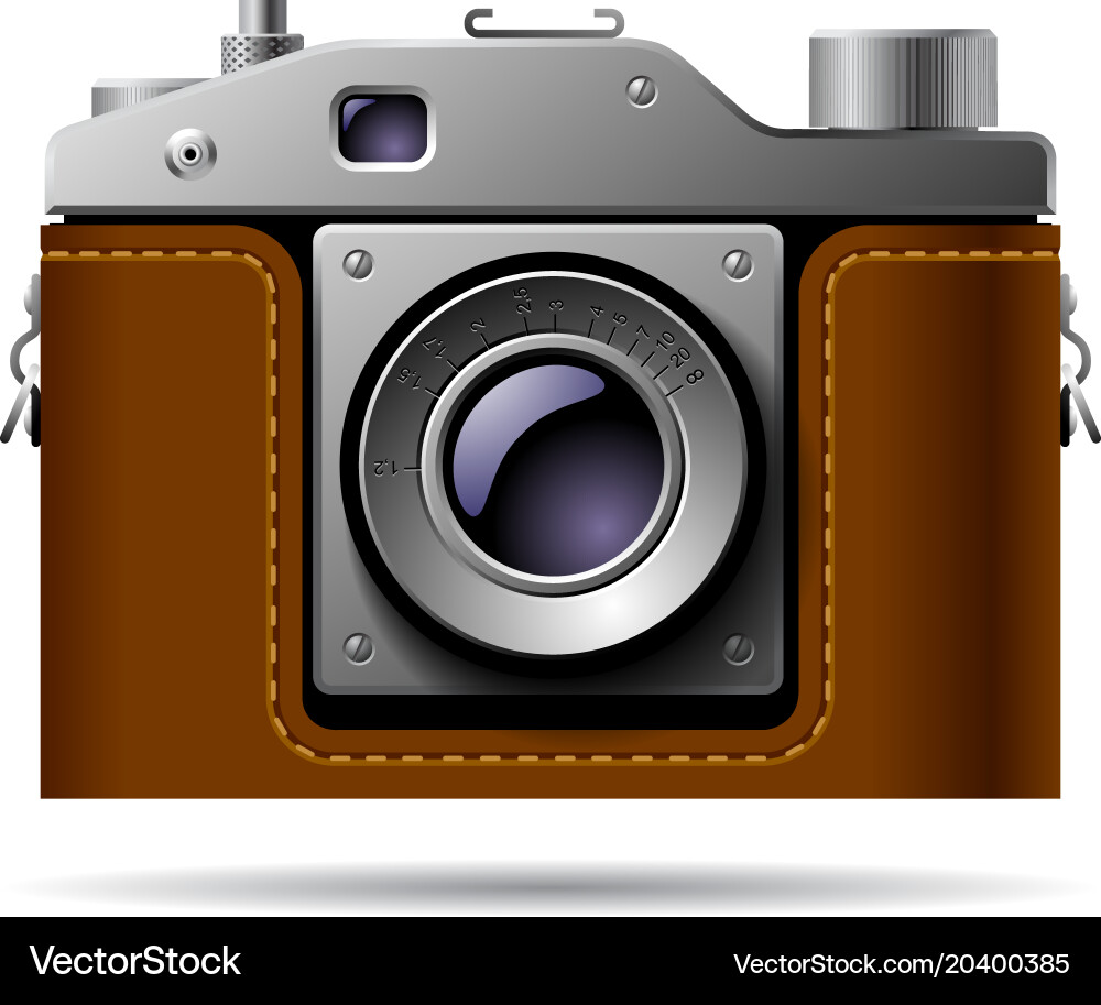 Retro photo camera icon isolated on white Vector Image