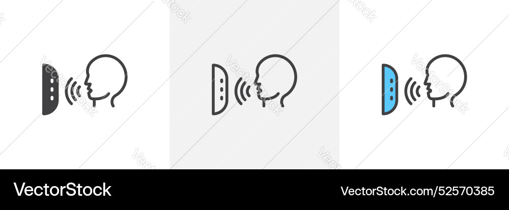 Voice control icon set on white background Vector Image