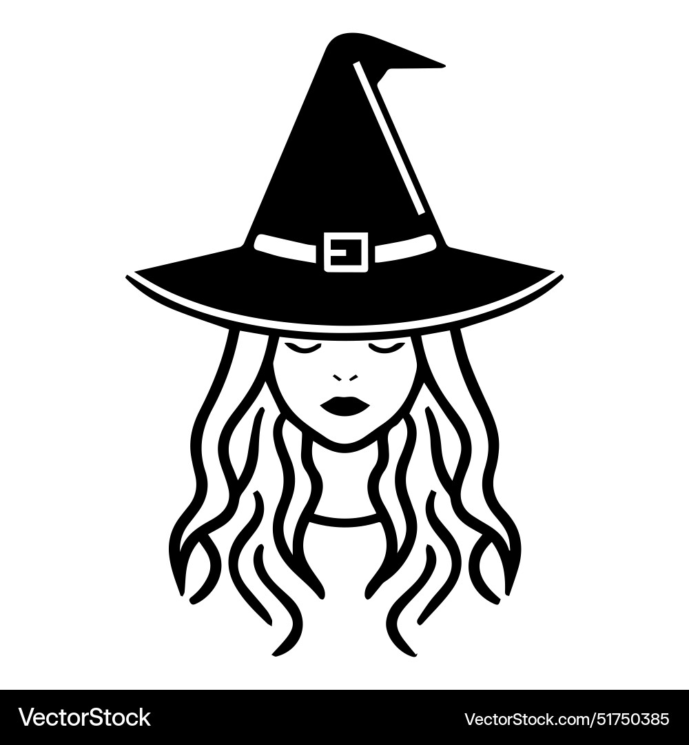Witch icon or modern line symbol art Royalty Free Vector
