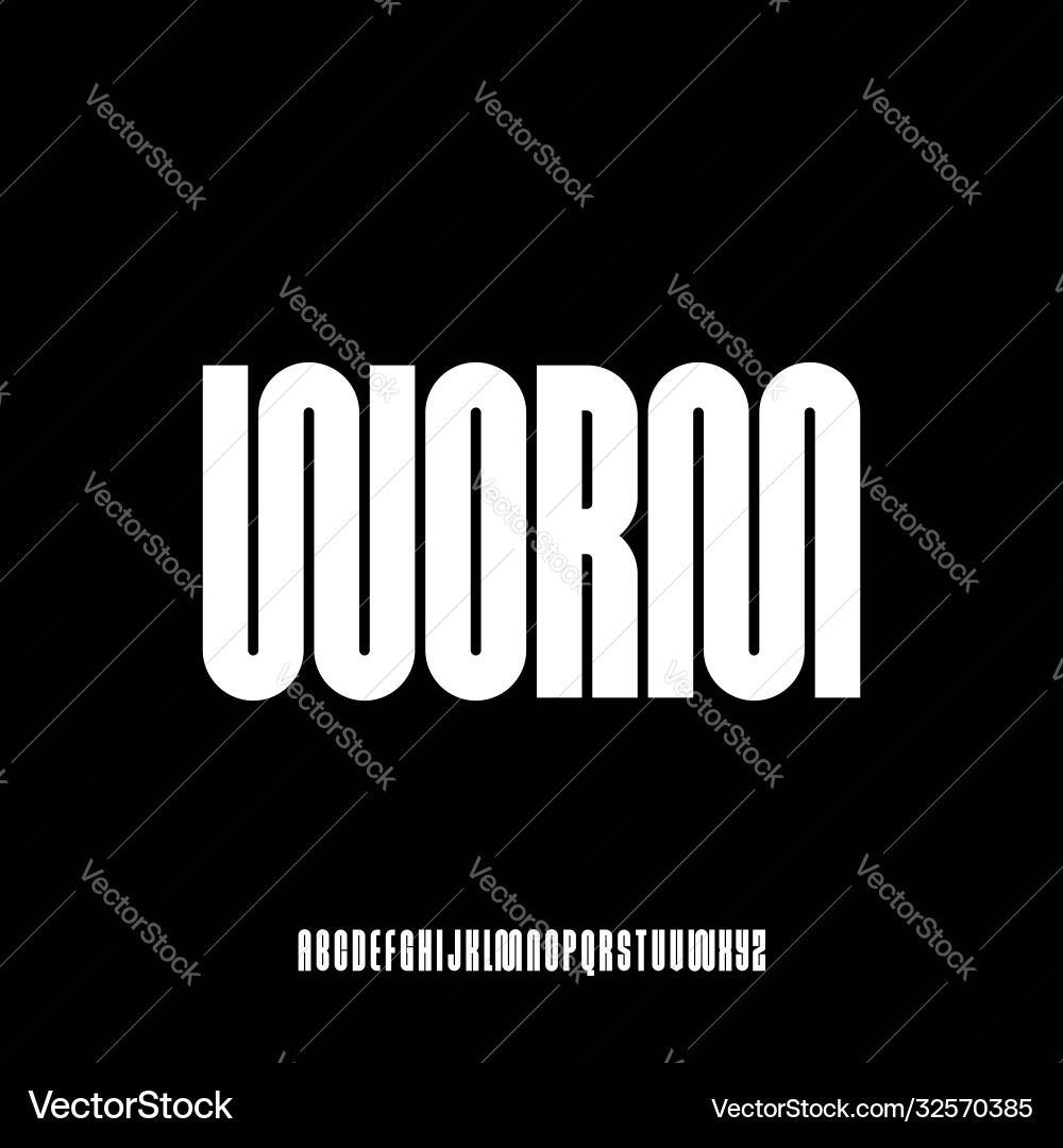 Worm urban condensed bold font alphabet fo Vector Image