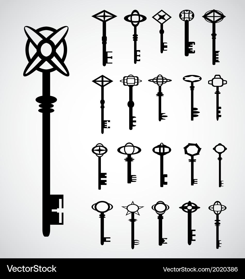 Antique keys Royalty Free Vector Image - VectorStock