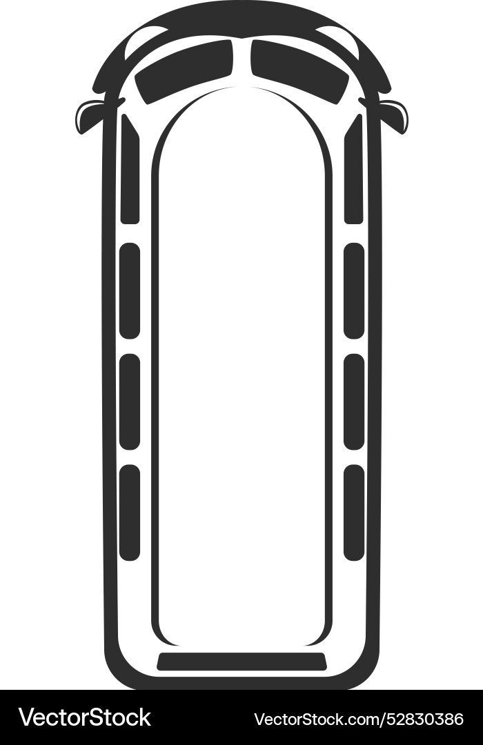 Bus top view public transport black icon Vector Image