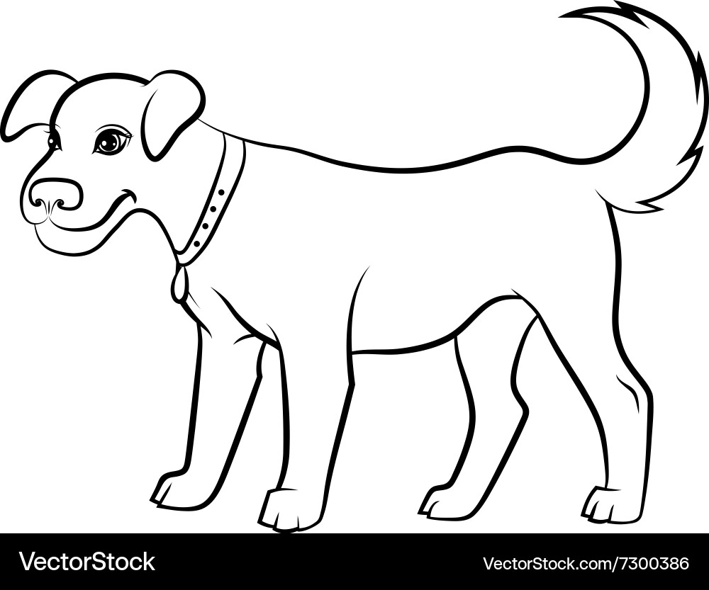 Dog contour black Royalty Free Vector Image - VectorStock