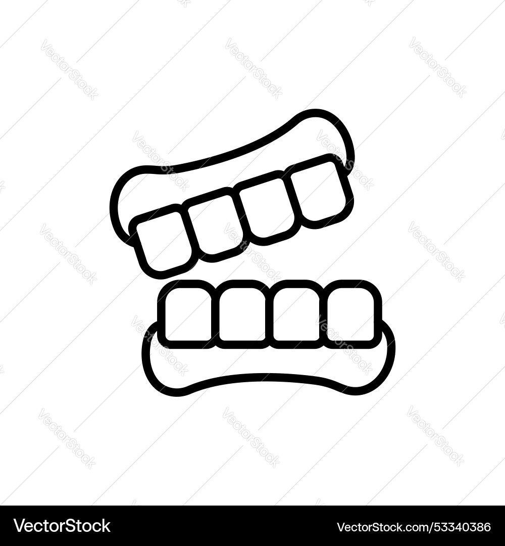 False jaw icon set prosthetic denture teeth Vector Image