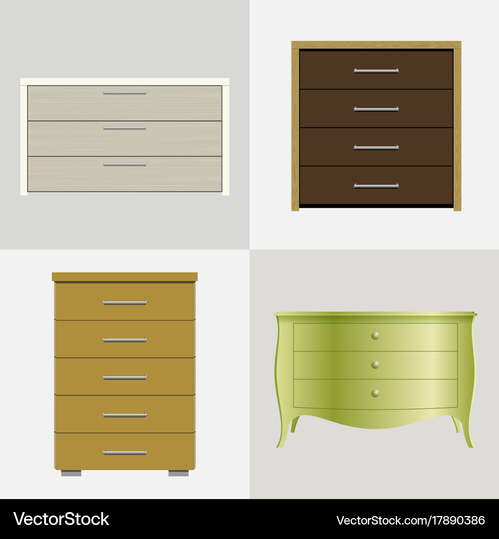 Four different chest Royalty Free Vector Image