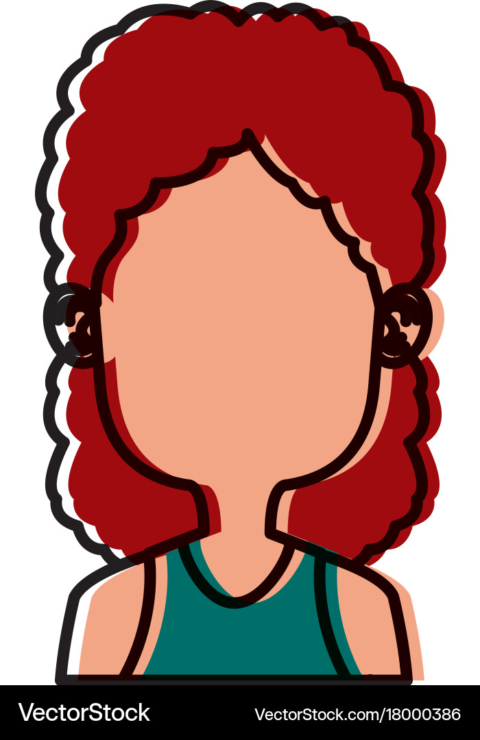 Girl faceless cartoon Royalty Free Vector Image