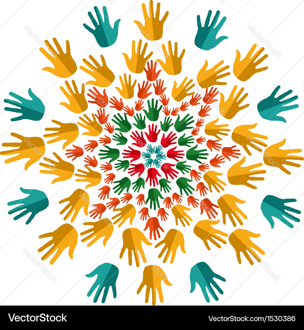 Human hands india yoga mandala Royalty Free Vector Image
