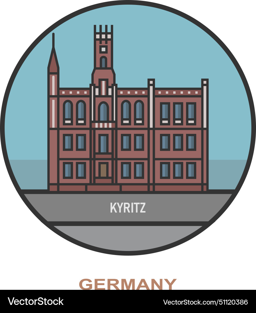 Kyritz cities and towns in germany Royalty Free Vector Image