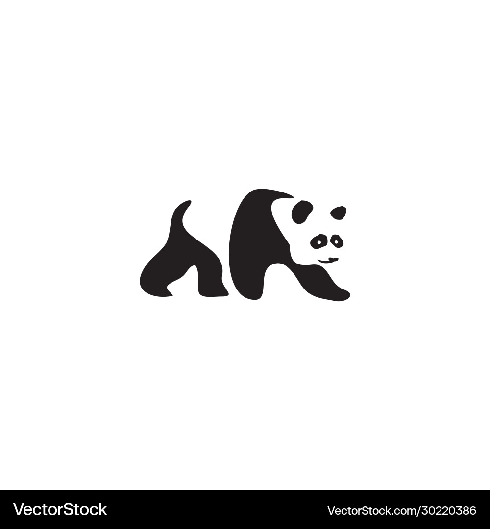Panda icon logo design template Royalty Free Vector Image