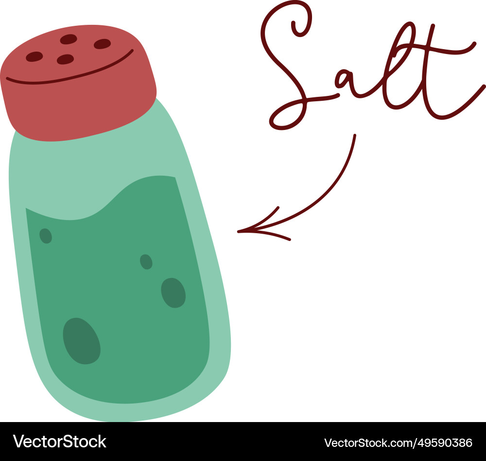 Salt shaker with lettering Royalty Free Vector Image