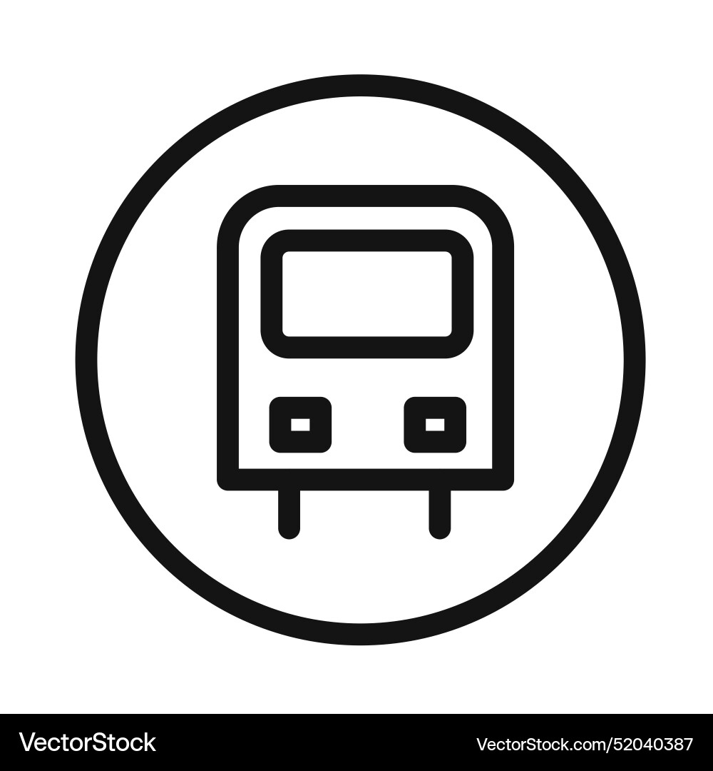 Bus sign icon black and white Royalty Free Vector Image