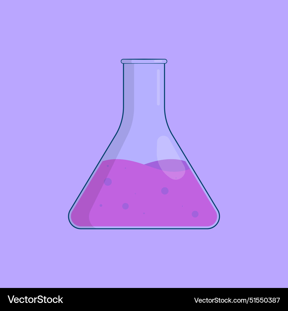 Chemistry flask icon conical flask icon Royalty Free Vector