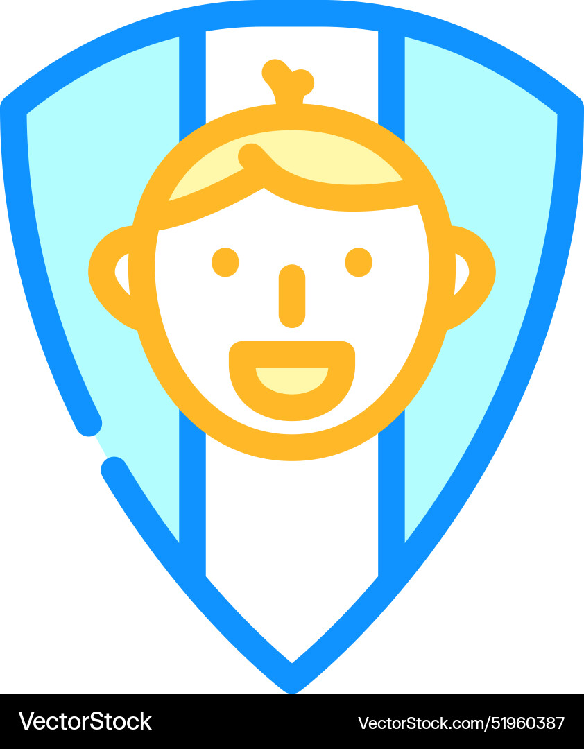 Child proof product label caution color icon Vector Image