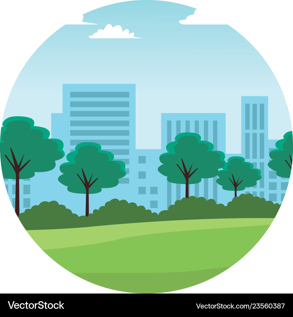 City landscape cartoon Royalty Free Vector Image