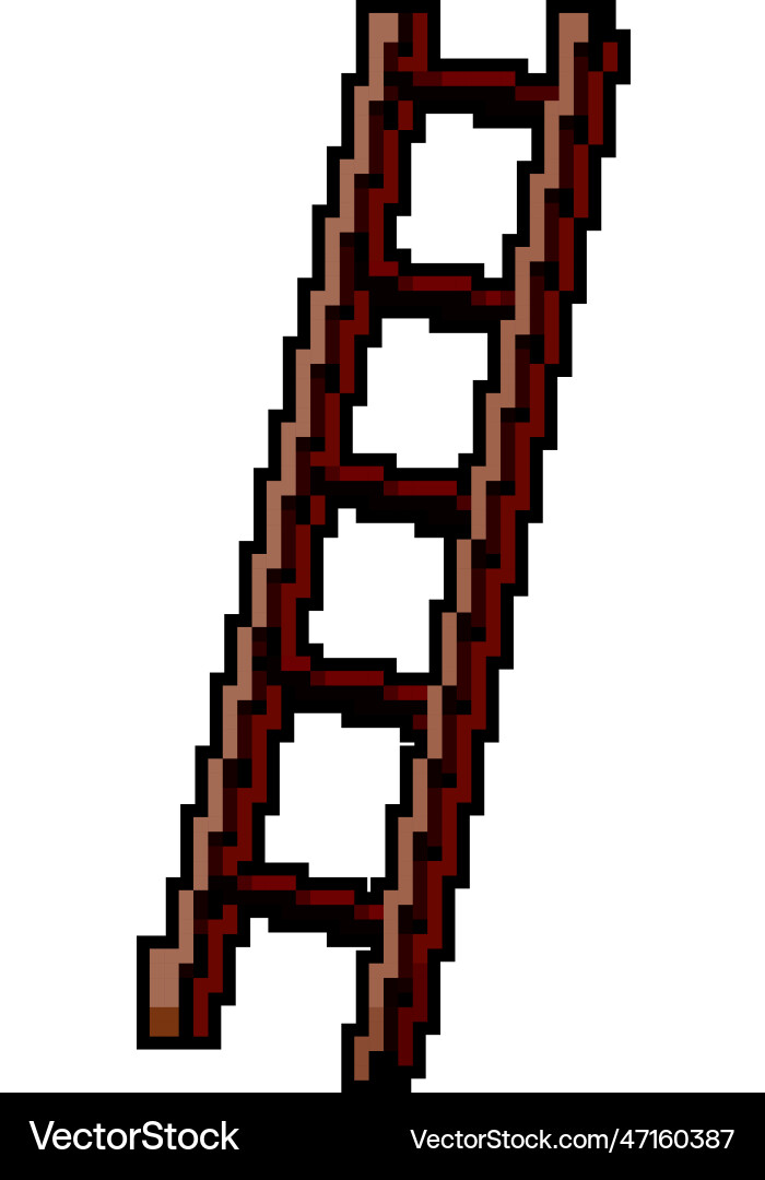 Climbing step ladder safety game pixel art Vector Image