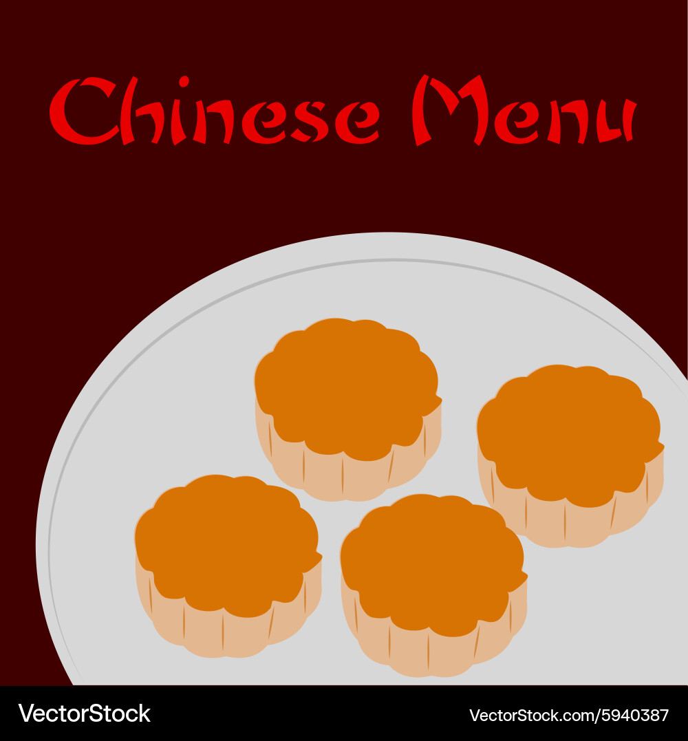 Colored chinese menu design with text Royalty Free Vector