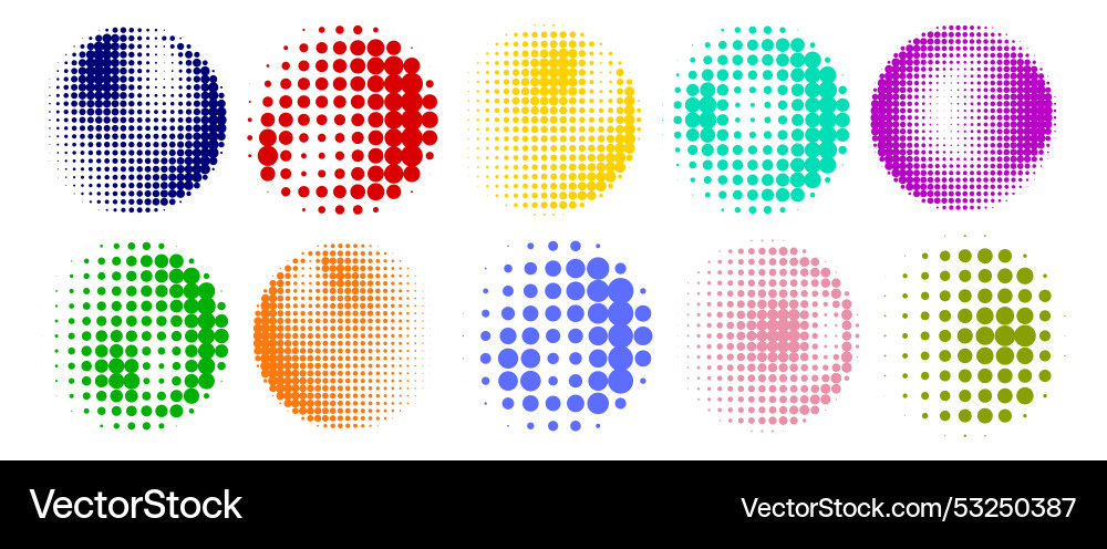 Halftones geometric dots gradient and pop art Vector Image
