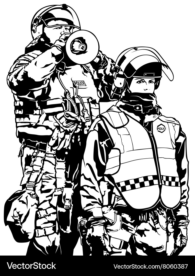 Police heavy armor Royalty Free Vector Image - VectorStock
